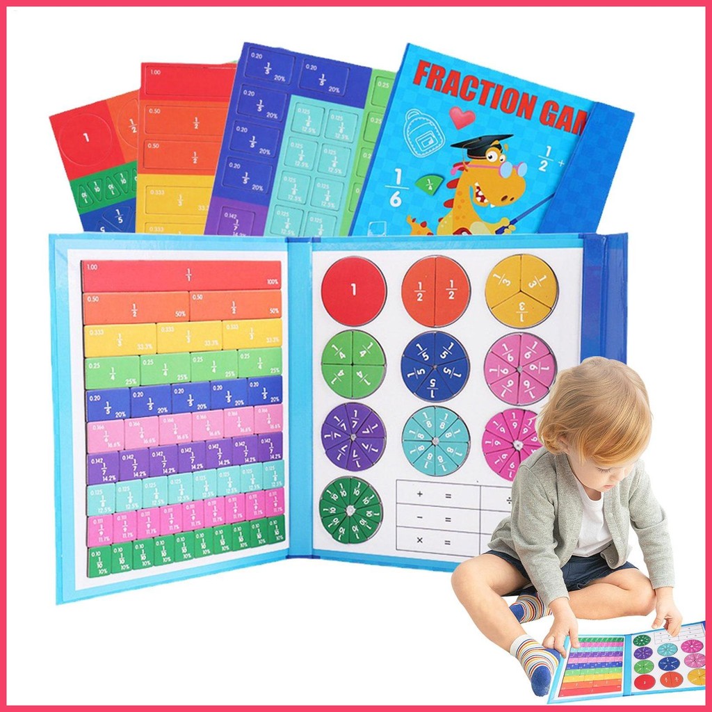 Magnetic Fractions Rainbow Math Manipulatives Magnetic Fraction Tiles ...