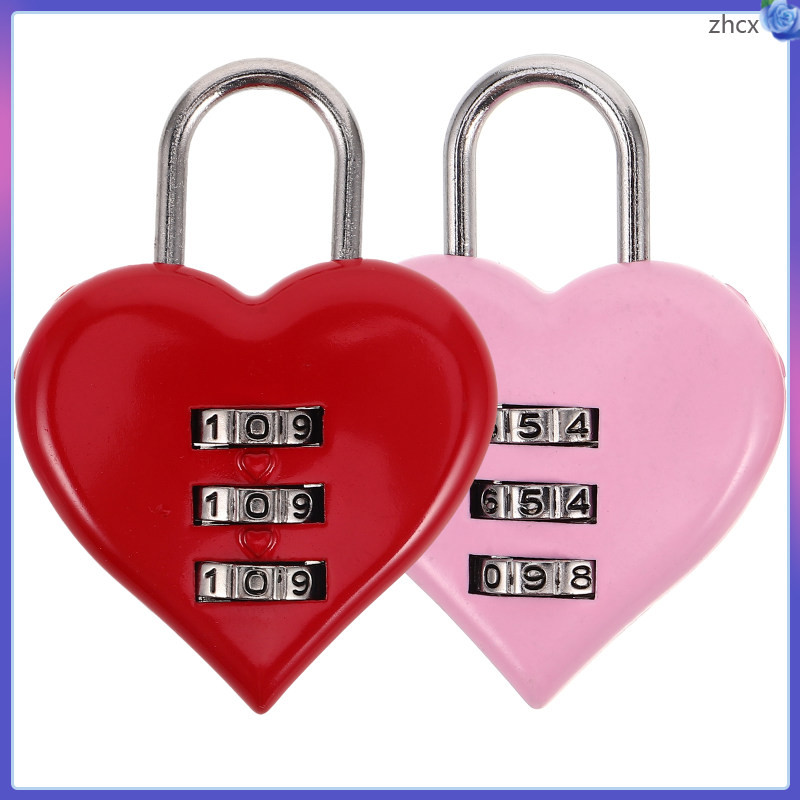 2 Pcs Love Password Lock Lovely Padlock Small Combination Mini Locker ...