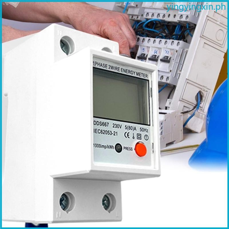 YIN Watt KWh Power Amp Meter Electricity Meter Din Rail Consumption ...