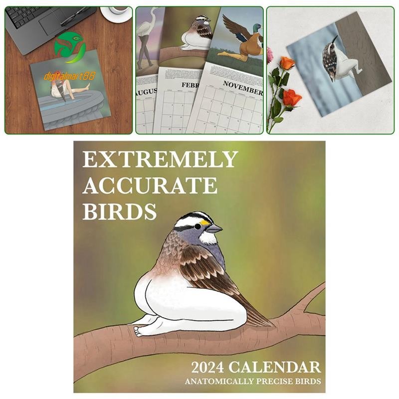 2024 Calendar of Extremely Accurate Birds 2024 Bird Calendar Wall ...