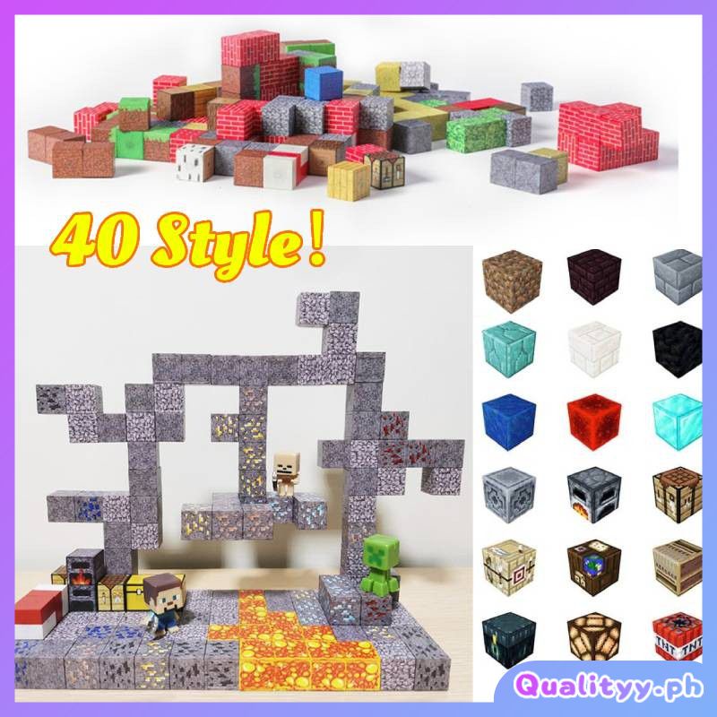 Minecraft Magnetic Cube Building Blocks-children Assembling Educational ...