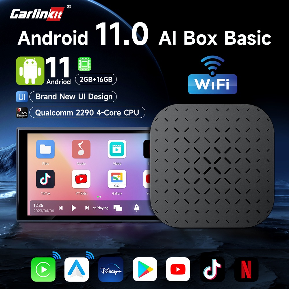 CarlinKit Basic Wireless CarPlay Android Auto Tv Box CarPlay AI Box Android 11 Iptv Netflix ...