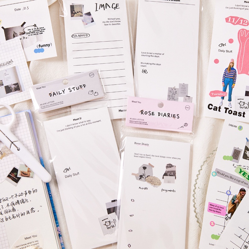 Cdaily|Ins Hand-Painted Notepad Blank Notebook Simple Tearable Message ...