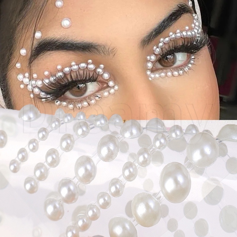 Water Drop Teardrop Face Diamond Patch/ Shiny Rhinestone Pearl Flower ...