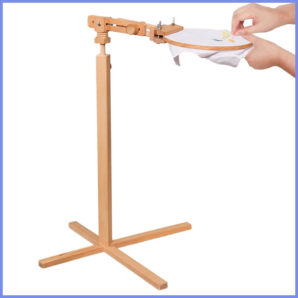 Embroidery Hoop Stand Table Stand Wooden Adjustable Hand Embroidery ...
