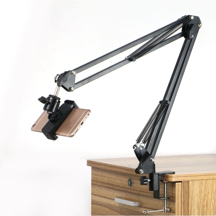 Flexible Mobile Desk Holder For Cell Phone Black Long Arm Stand Mount ...