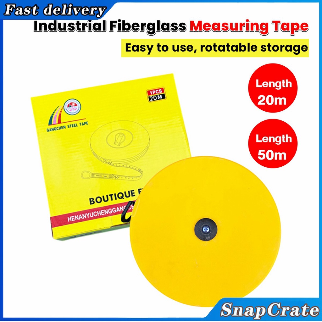 Snap Open Reel Fiberglass Tape Measure, 20m 50m, Scale for Engineer ...