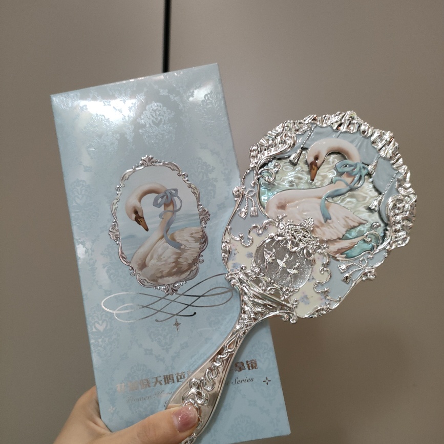 Flower Knows New Swan Ballet Hand Mirror Cream White Cream Powder Cream ...