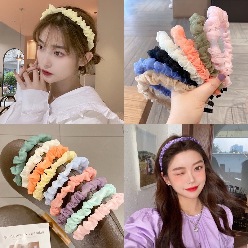 Korean Chiffon Headband Sweet Elegant Hair Band Woman Fashion Hair ...