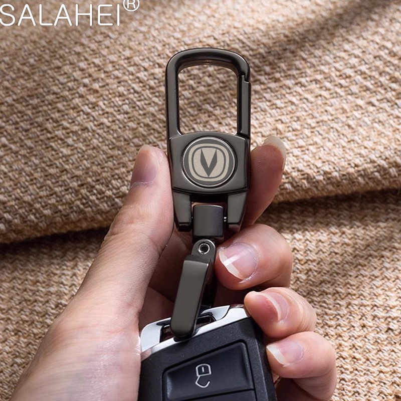 Car Styling Anti-lost Keychain Stainless Steel Keyring Accessories For ...