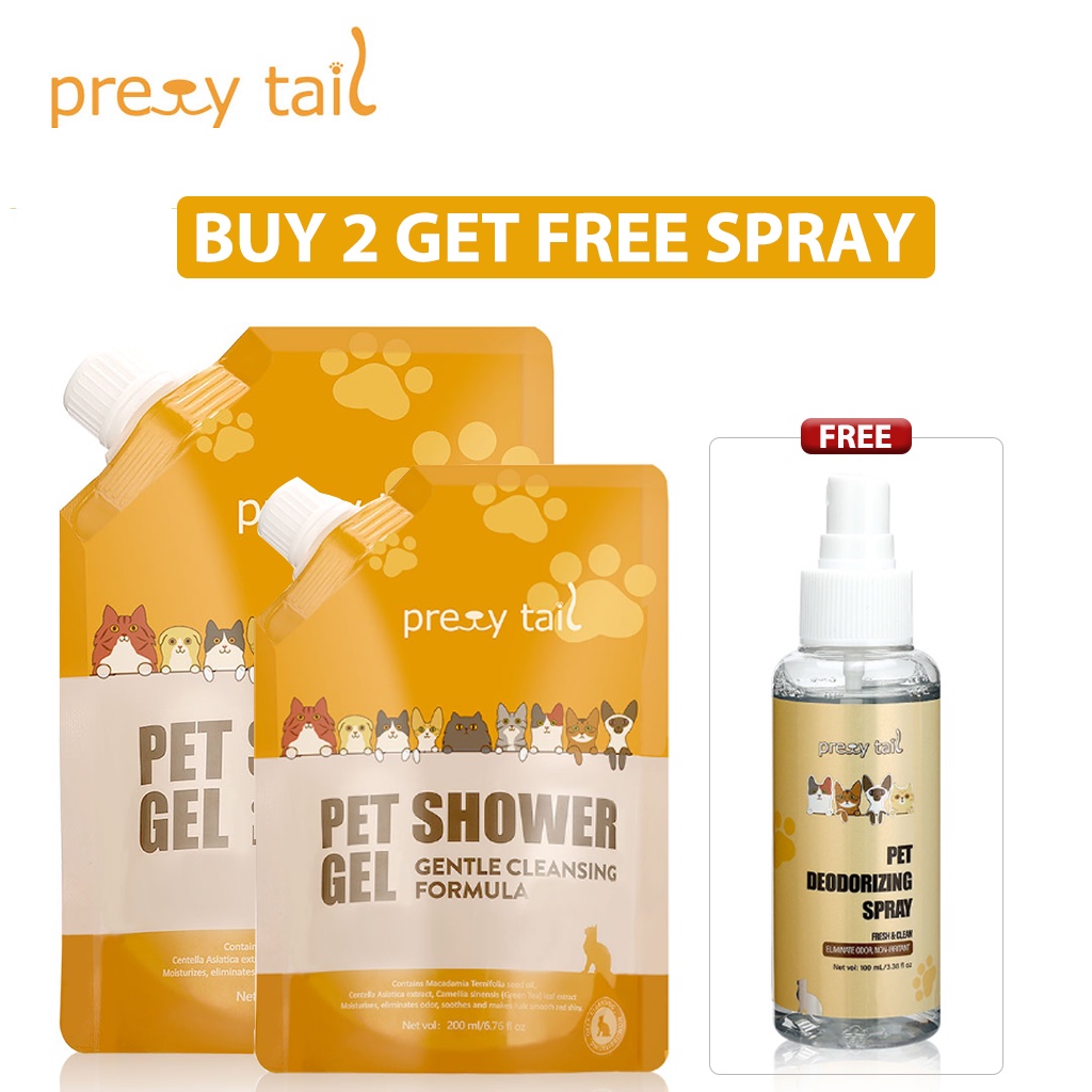 Pretty Tail Pet Shampoo 200ml & Pet Deodorizing Spray For Dog And Cat ...