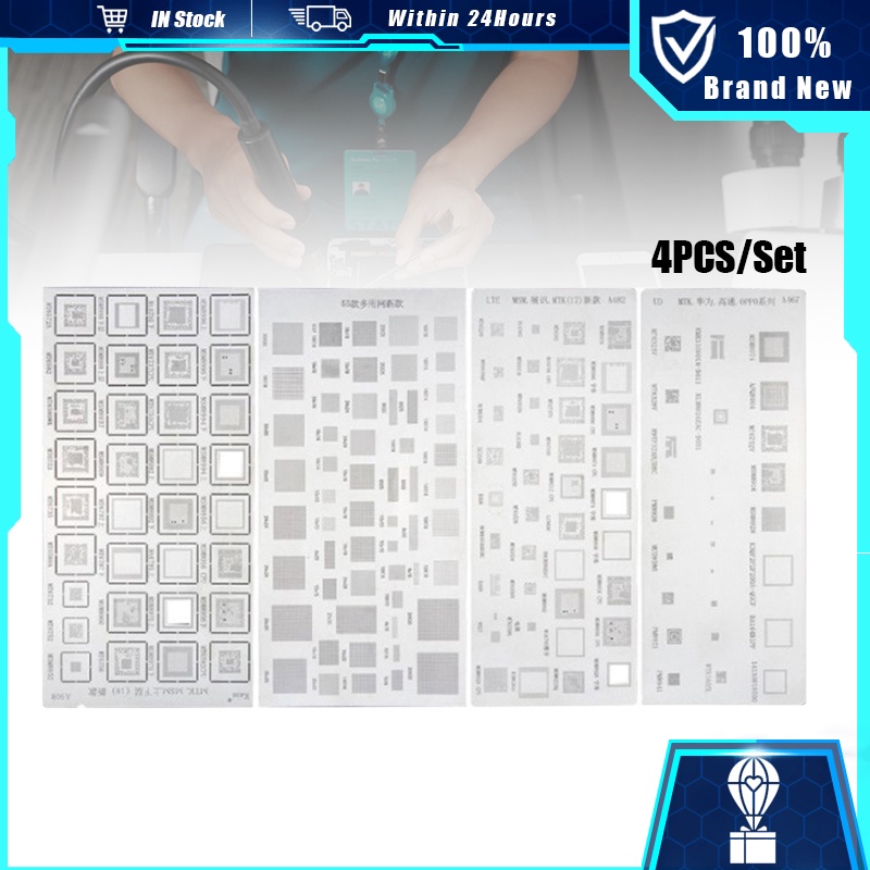 4Pcs Universal Stainless steel BGA Stencils for Huawei Xiaomi Android ...