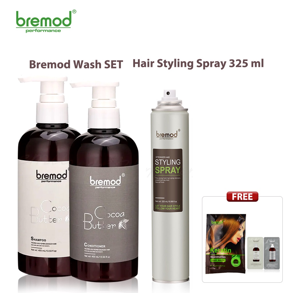 Bremod Premium Shampoo & Conditioner Hair Care Set & Hair Styling ...