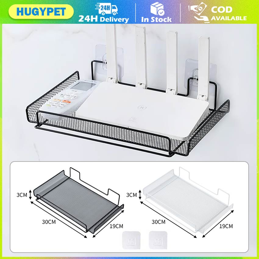 Wifi Router Storage Rack Wall Mounted Metal Mesh Bracket TV Set-top Box ...