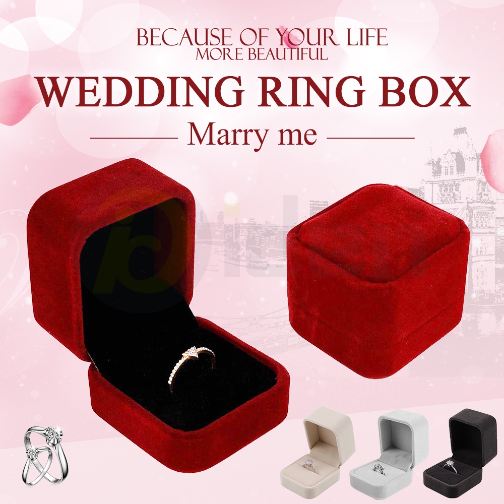 Velvet Ring Jewelry Box Proposal Ring Jewelry Box | Shopee Philippines