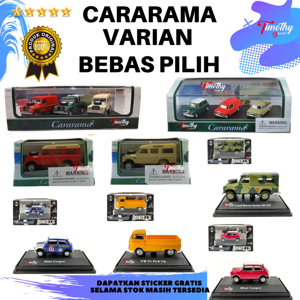 Carama Diecast Cooper Rover VW T1 Toy Car 72 Scale Free to Choose ...