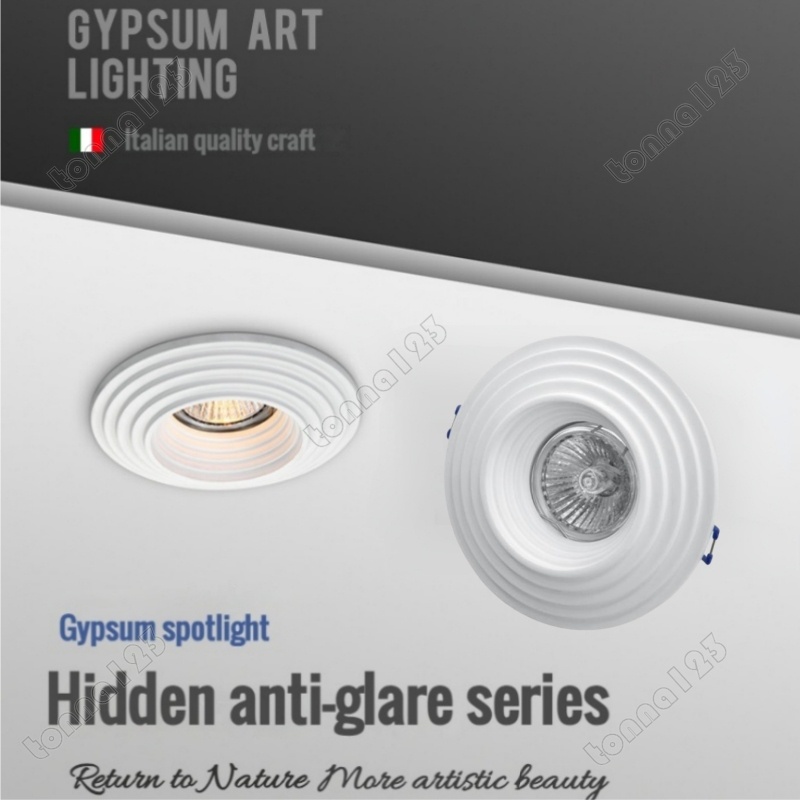 Circle gypsum lamp Borderless double head embedded household ceiling ...