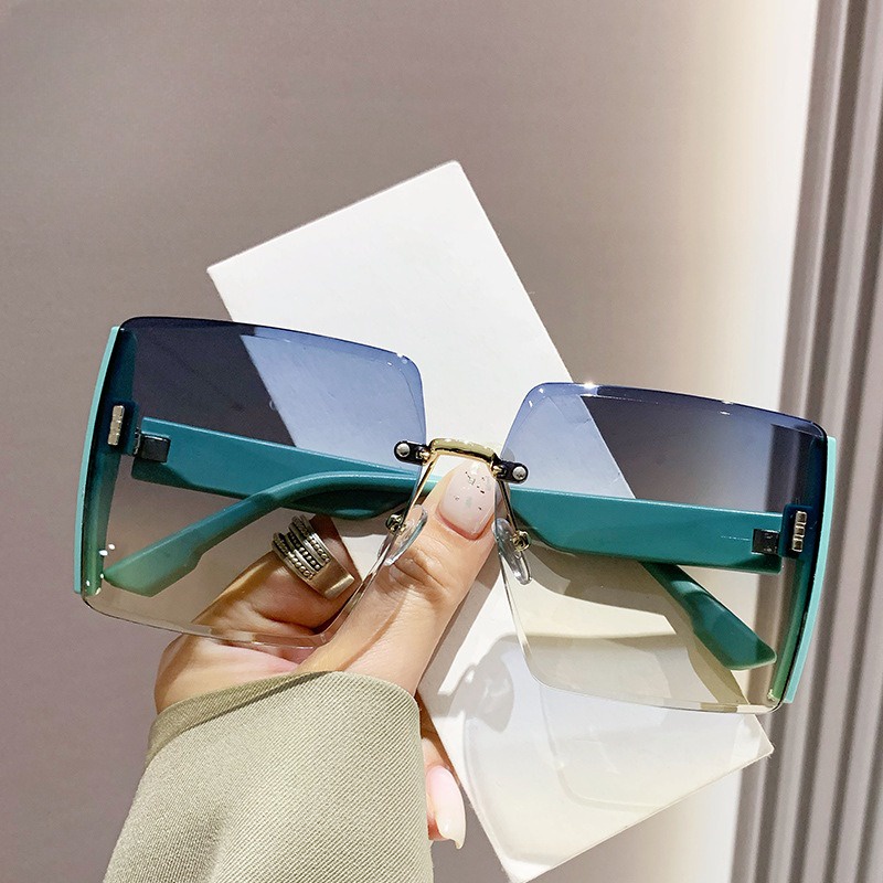 Women Fashion Rimless Beach Gradient Sunglass Original Lady Retro ...