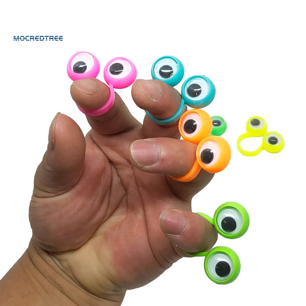10Pcs Funny Big Eye Finger Rings Puppets Cartoon Eyeballs Children Kids ...