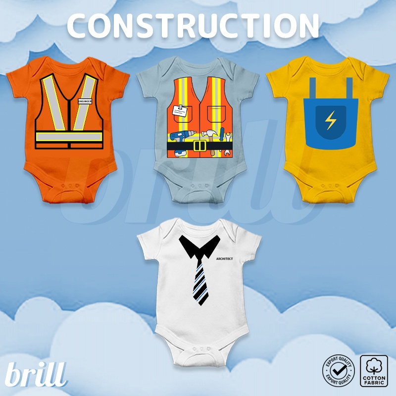 CUSTOMIZED BABY ONESIE CONSTRUCTION ENGINEER ELECTRICIAN BUILDER ...