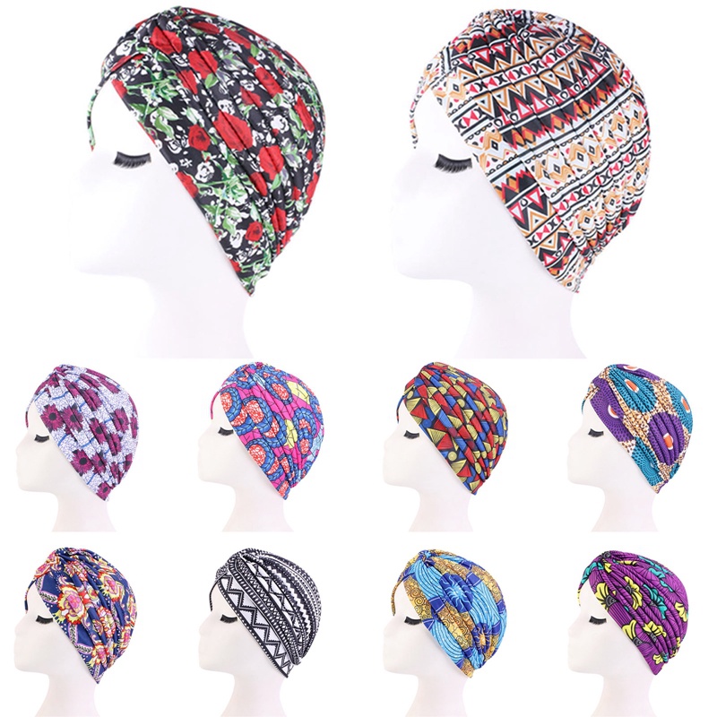 Jenanral Muslim Headdress Turban Bonnet For Woman Cotton Print Inner ...