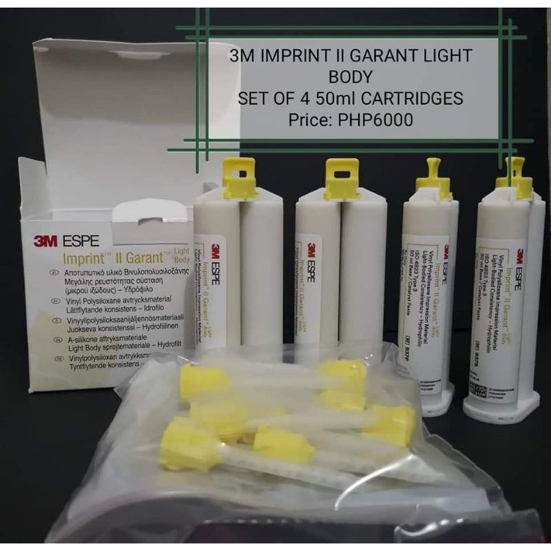 3M ESPE imprint II garant LIGHT BODY VPS DENTAL IMPRESSION MATERIAL ...