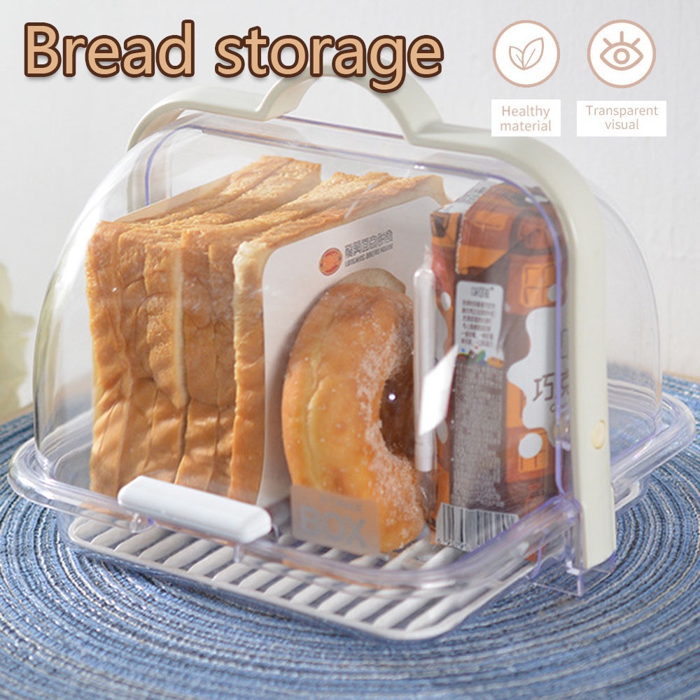 Clear Bread Box Small Food Storage Food Keeper Food-Grade Plastic Bread ...
