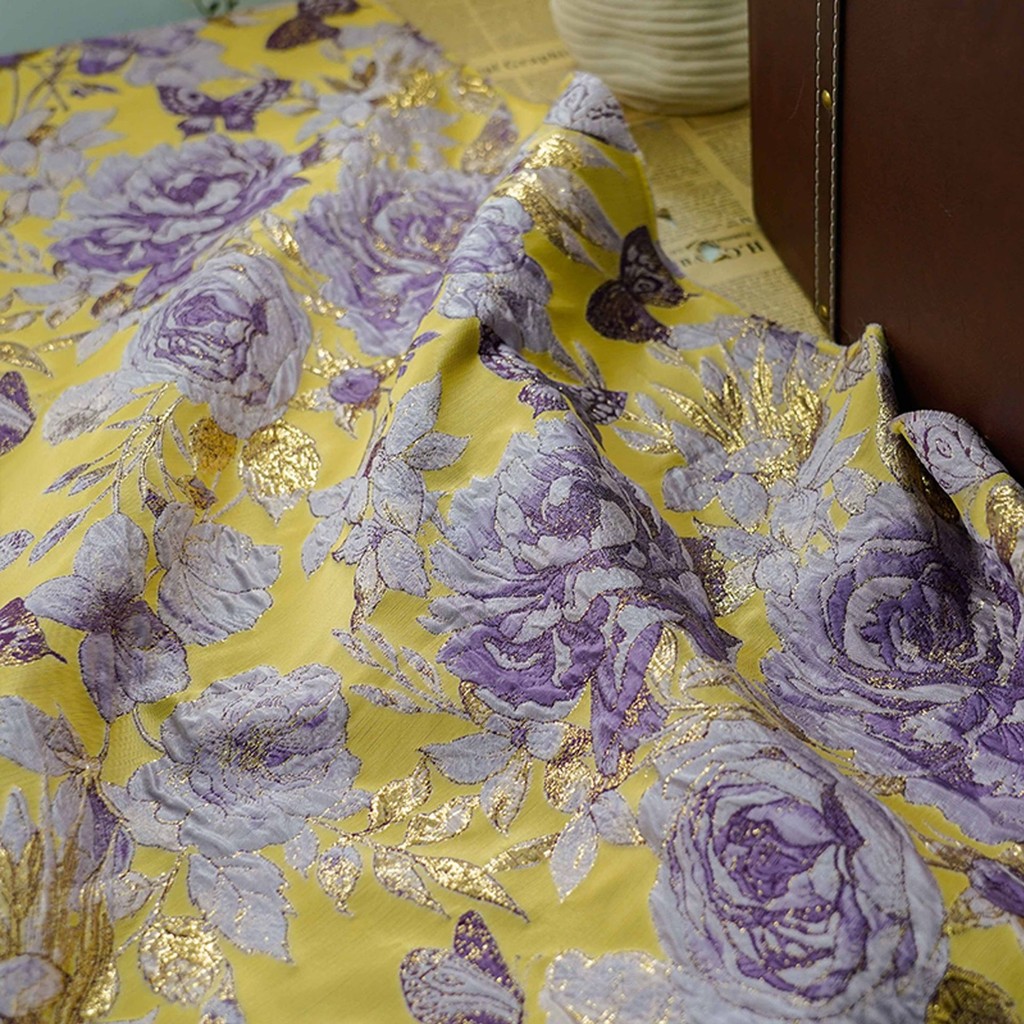 Retro Dress Tutu Skirt Yarn-dyed Butterfly Peony Flower Fabric Classic ...