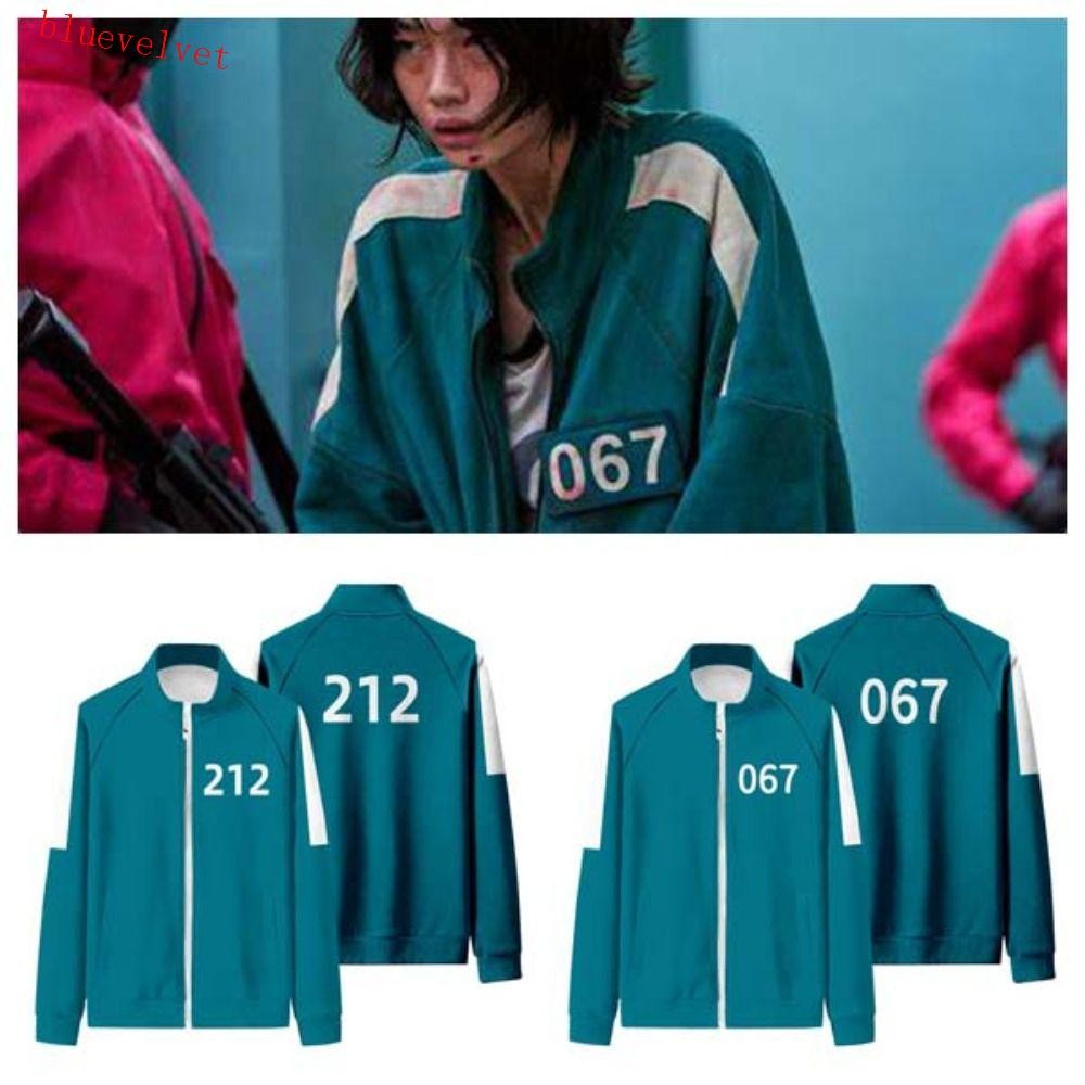BLUEVELVET Squid Game Costume, 456Number Jacket Squid Game Coat, Mask ...