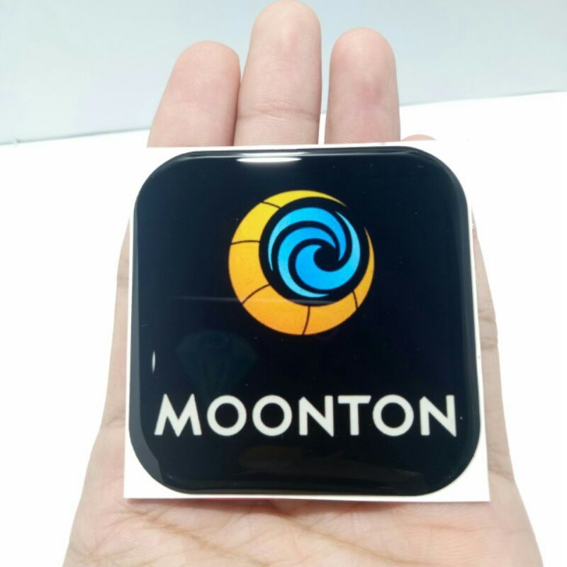 Embossed sticker Emblem, flexible resin, moonton logo | Shopee Philippines