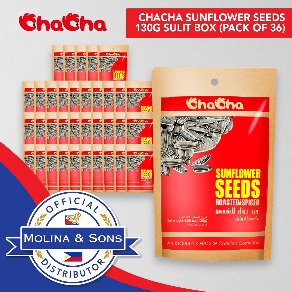 CHACHA SUNFLOWER SEEDS 130G SULIT BOX (PACK OF 36) | Shopee Philippines