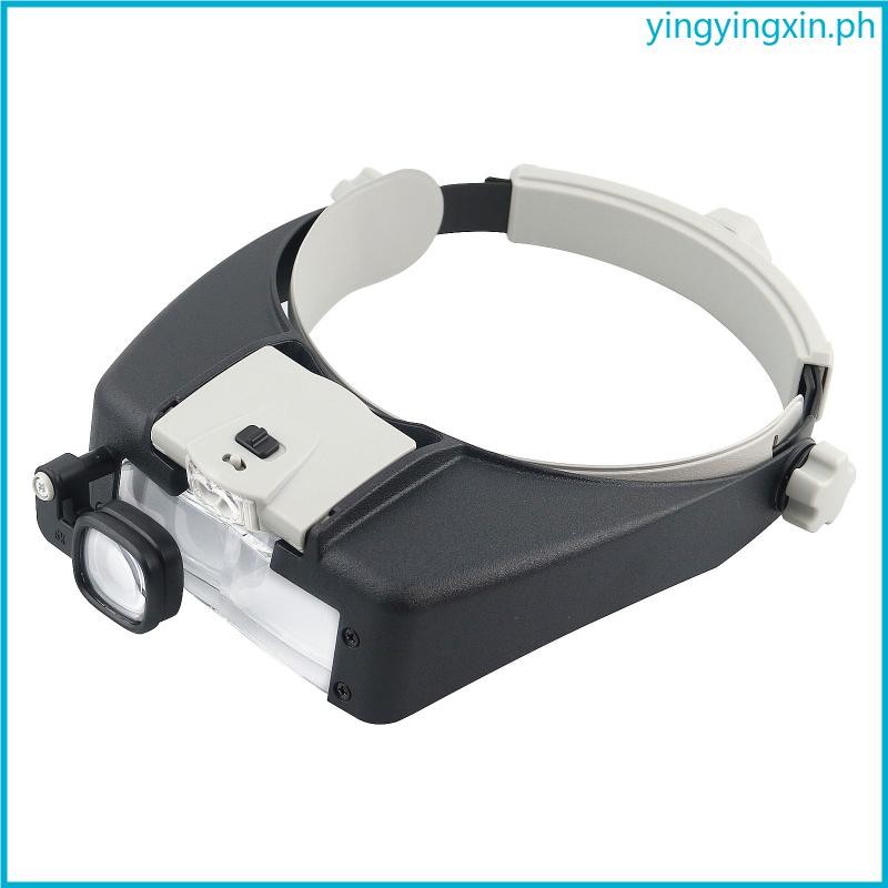YIN 1 5X to 17X Headband Magnifier Head Mount Magnifying Glass with LED ...