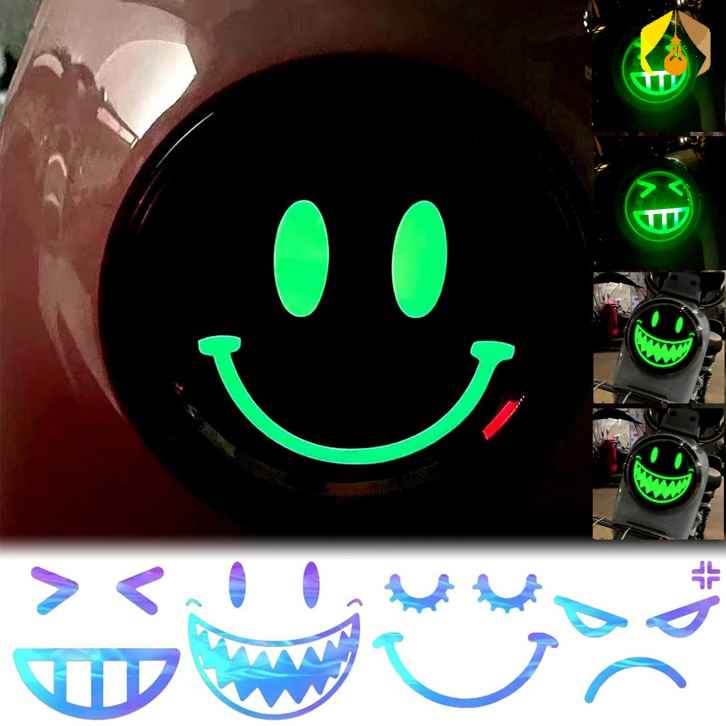 Funny Luminous Emoji PVC Decal for Car - Electric Vehicle, Motorcycle ...