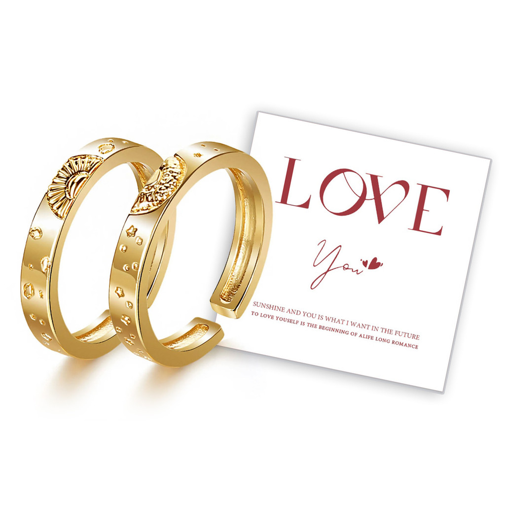 Vnox Adjustable Sun and Moon Couple Promise Ring, Boyfriend Girlfriend ...