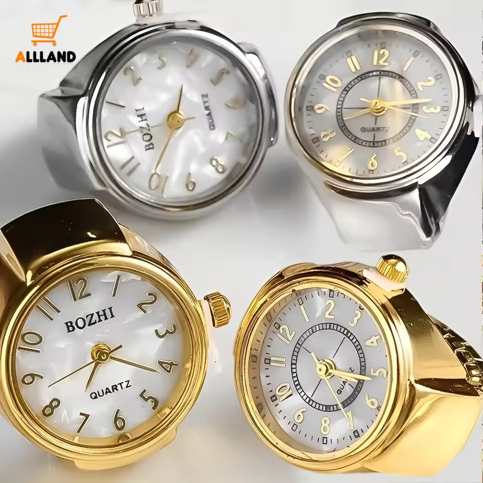 Vintage Punk Finger Watch Mini Elastic Strap Alloy Watches Couple Rings ...