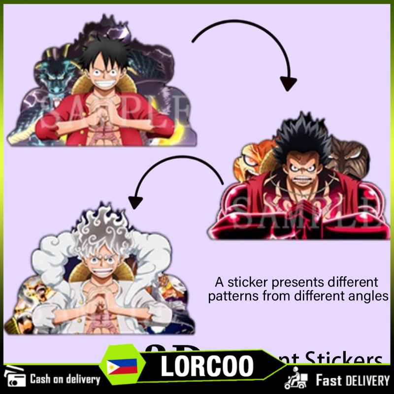 Multipurpose One Piece Fifth Gear Luffy 3D Gradient Sticker Illusion ...