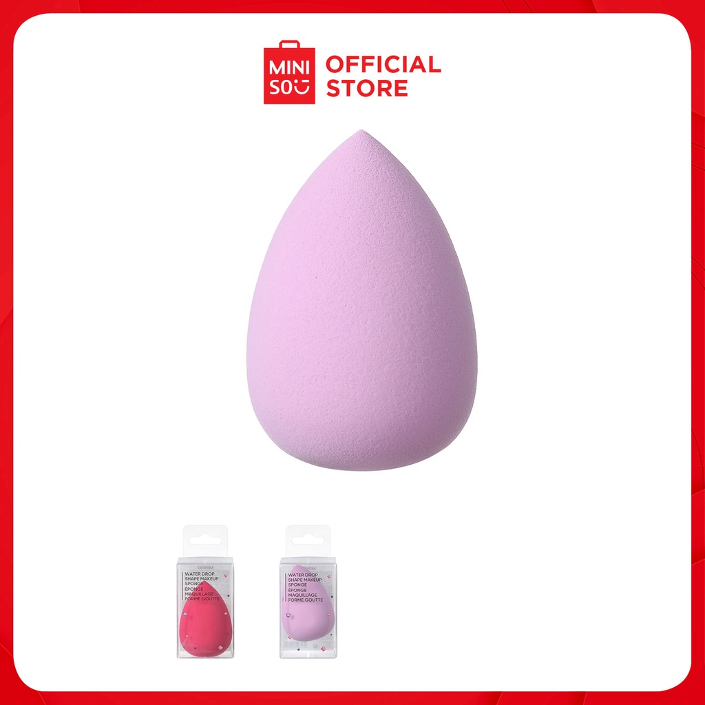 MINISO Soft Skin-friendly Water Drop Shaped Makeup Sponge (2 Colors ...