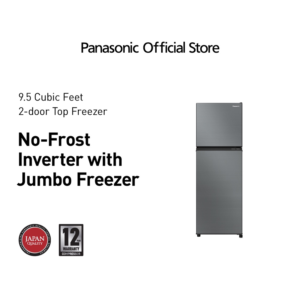 Panasonic NR-BP272VS 9.5 cu ft No-Frost Inverter Type Two Door Top ...