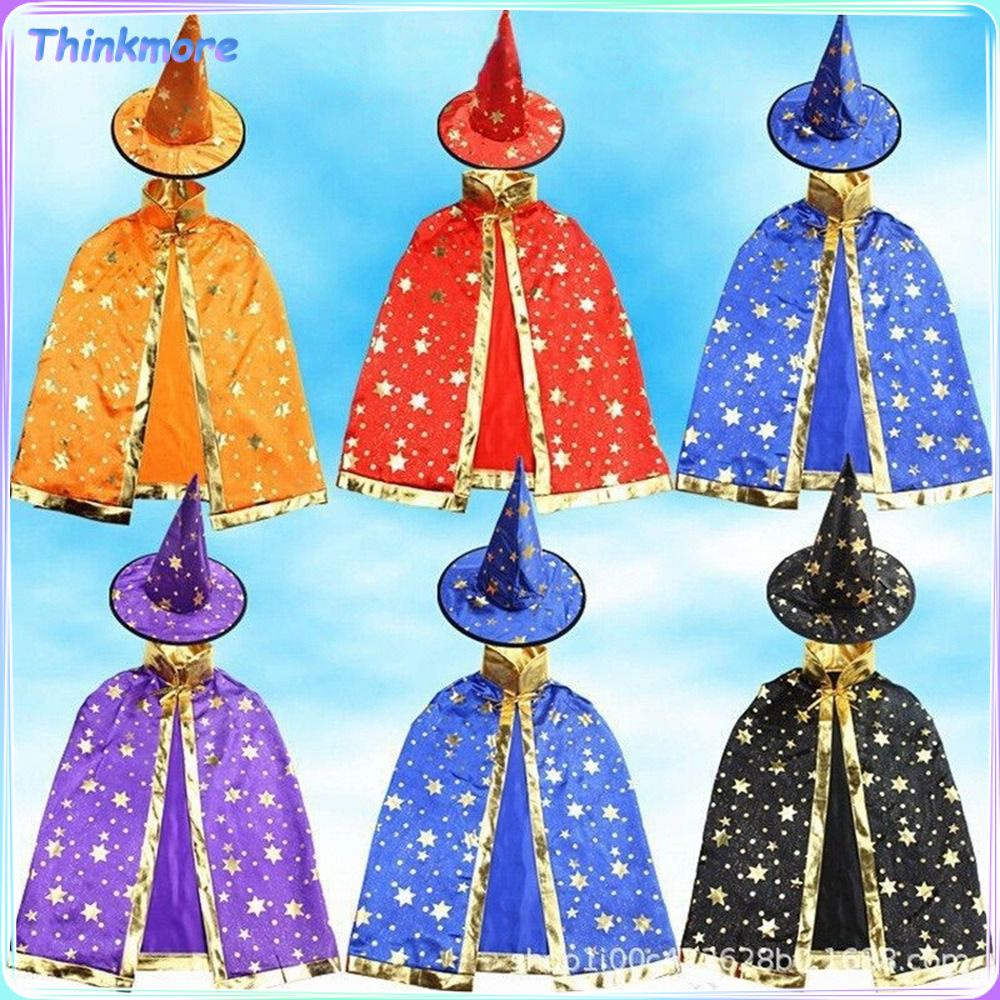 Children's Halloween Witch Hat Cape Cosplay Costume Halloween Party ...