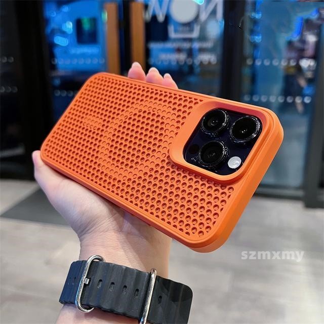 New Coral Orange Magnetic Heat Dissipation Breathable Phone Case for ...
