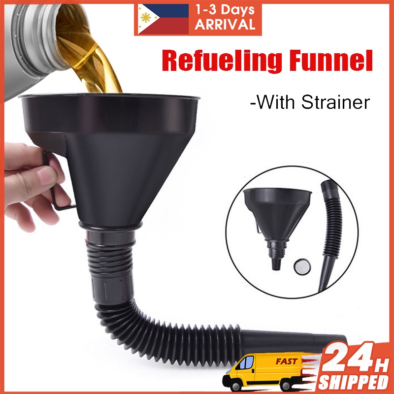 2-In-1 Refueling Funnel with Strainer Can Spout for Oil Water Fuel ...