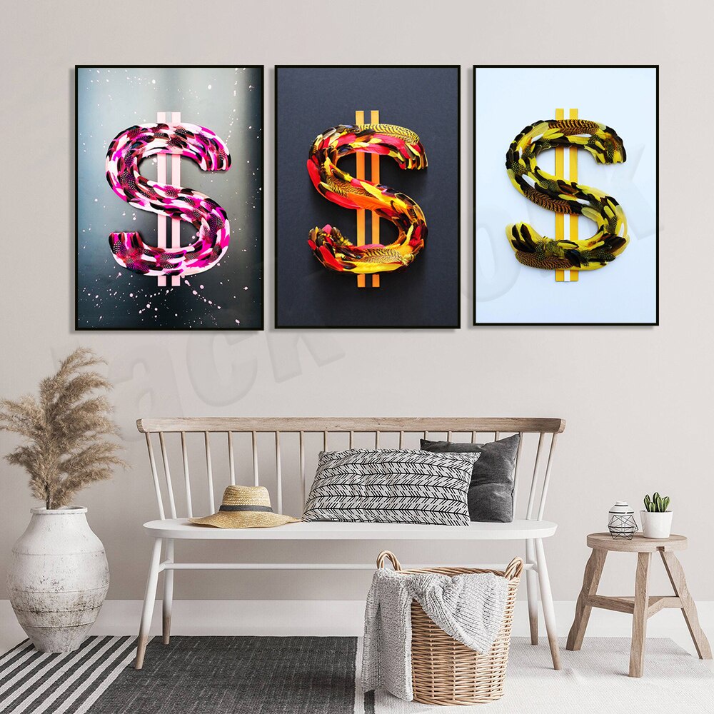 Vintage American Graffiti Dollar Sign Poster for Wall Decor - Large ...