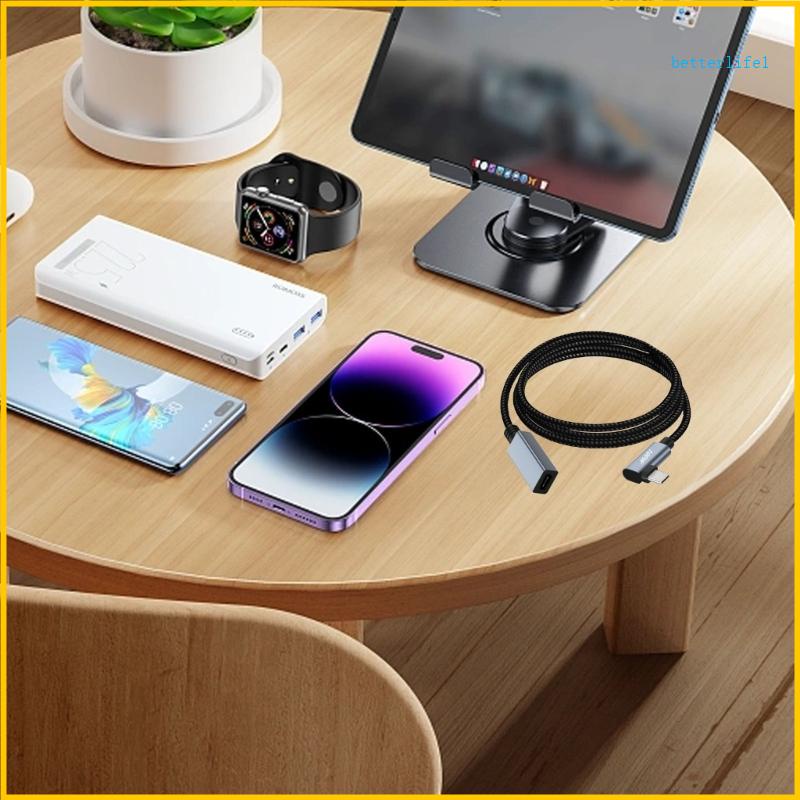 BTM Type-C Extension Cable Line 5A PD 100W Right Angle Bend 90 Degree 2 ...