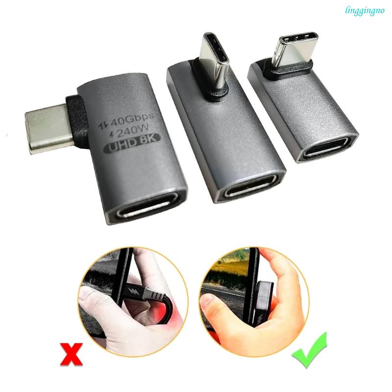 RR UHD8K USB-C 40G 240W Type-C Side Middle Bend 90 Degree 240W Speed ...