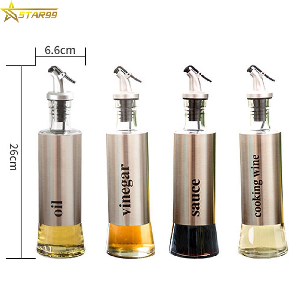 High-end condiment bottle 300ml oil bottle transparent glass sauce ...