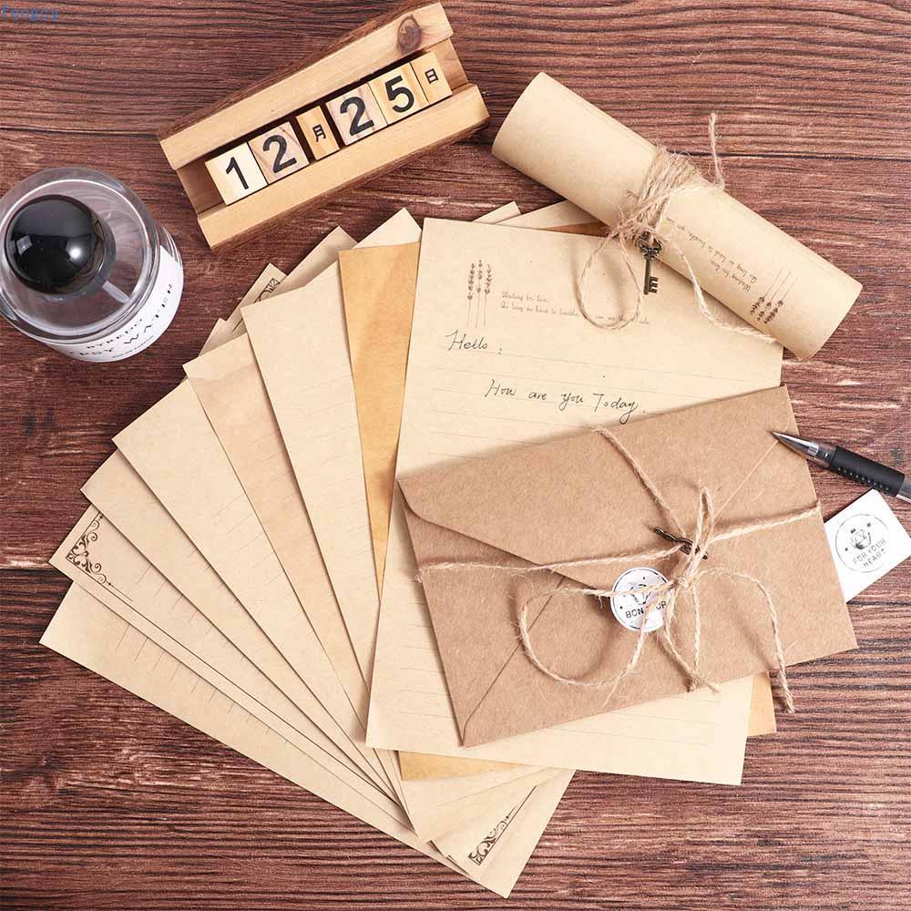 FENGCY Envelopes Letter Paper With Rope Accessories 12pcs/set Mailers ...
