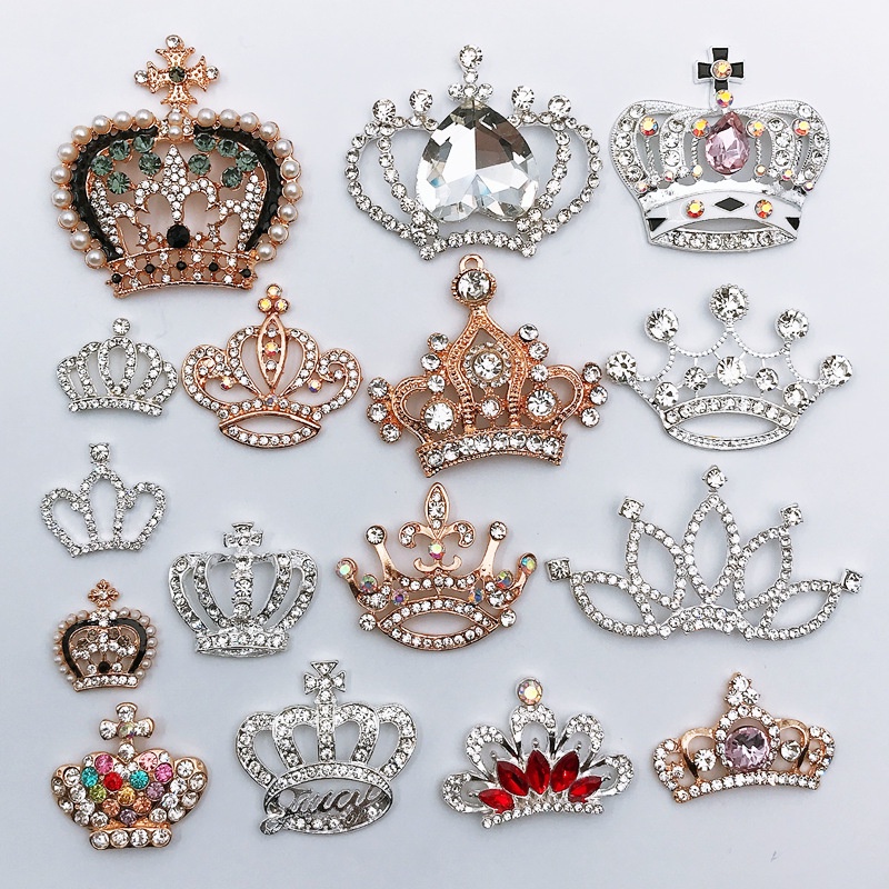 Crystal Crown Shoe Charms Jibbitz for Crocs Metal Shoe Pins Accessories ...