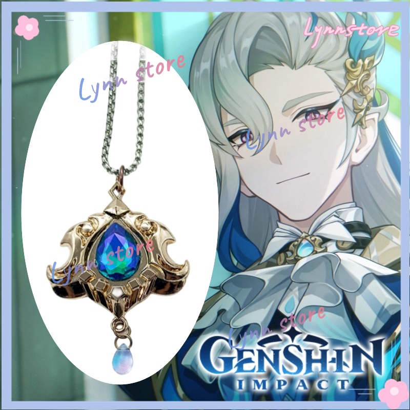 Genshin Impact Vision Necklace Game Furina/Neuvillette Character Cosplay Vision Pendants Jewelry ...