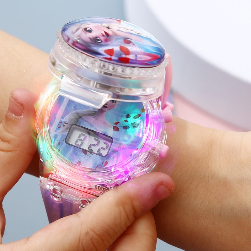 Pink Unicorn LED Watch for Kids Girls Rotating Music Cartoon Watches ...