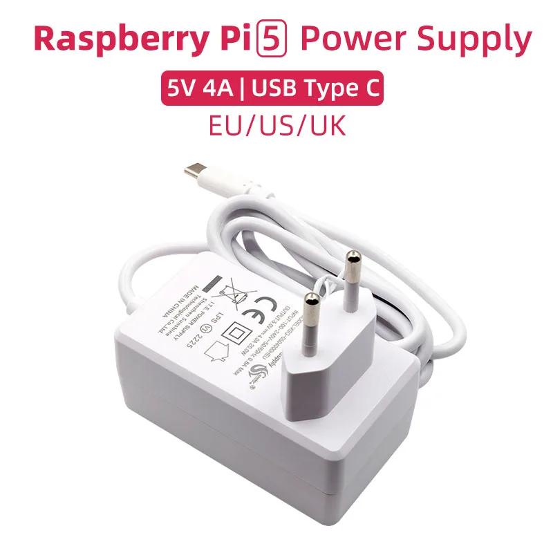 Raspberry Pi 5 Power Supply 5V 4A Type C Port Power Adapter 100-240V ...